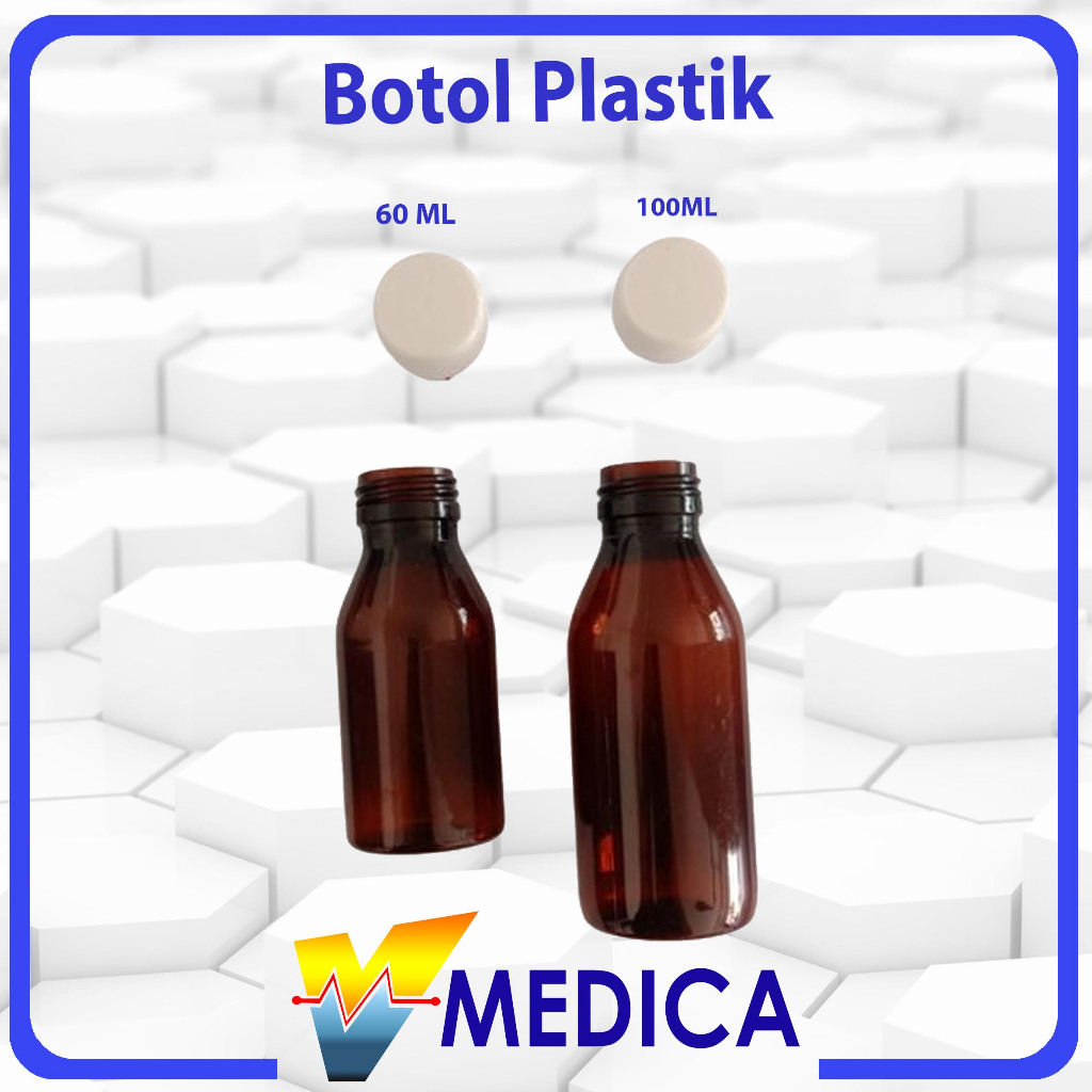 Jual Botol Plastik dan Botol Kaca Coklat 60ml & 100ml / Botol Obat Sirup Berwarna Coklat ...