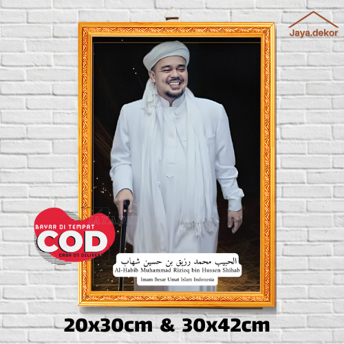 Jual BINGKAI FOTO HABIB RIZIQ SHIHAB / POSTER ISLAM / HIASAN DINDING ...