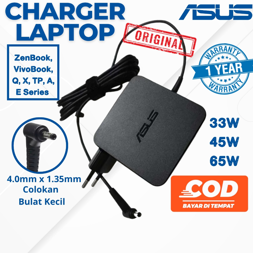 Jual Charger Adaptor Laptop Asus Original SMALL Plug Pin Bulat KECIL Asus Zenbook VivoBook Q TP ...