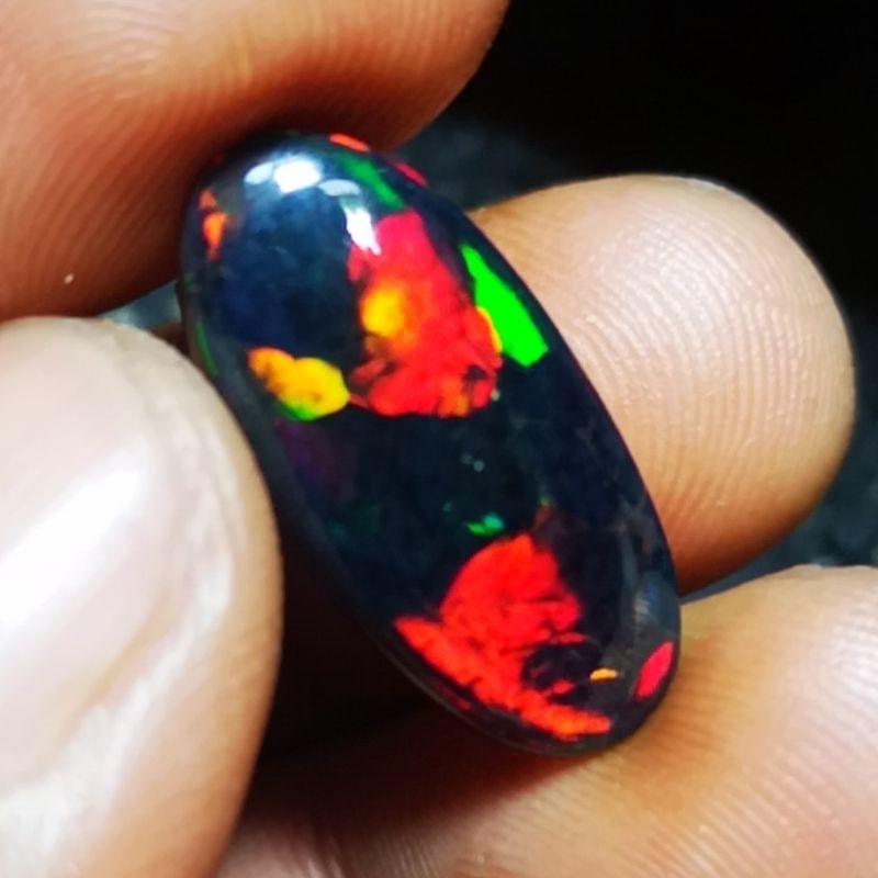 Jual Natural batu mulia permata black opal Wello africa jumbo 23mm ...