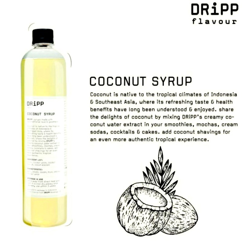 Jual DRiPP Coconut Syrup - Sirup Kelapa 760 ml | Shopee Indonesia