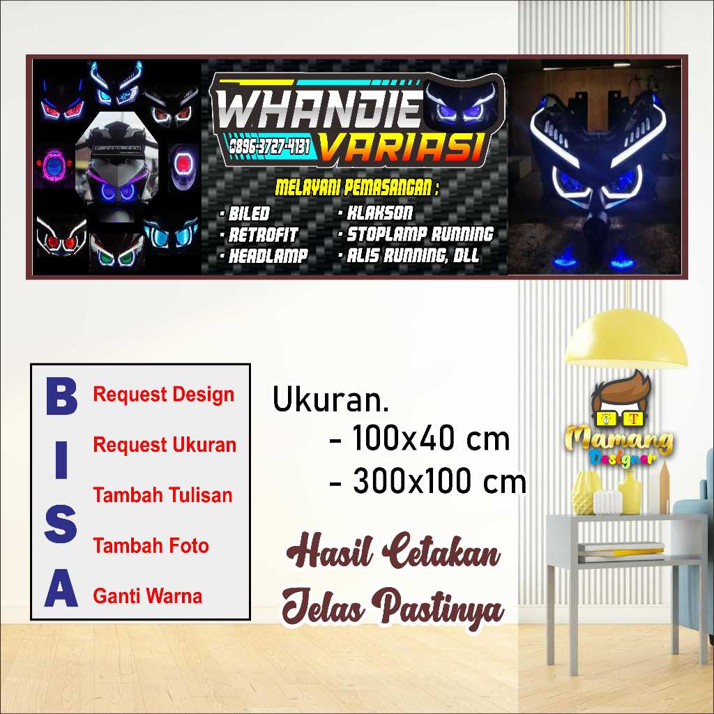 Jual Cetak MMT Banner Spanduk Bengkel Lampu Alis, Variasi Motor ...
