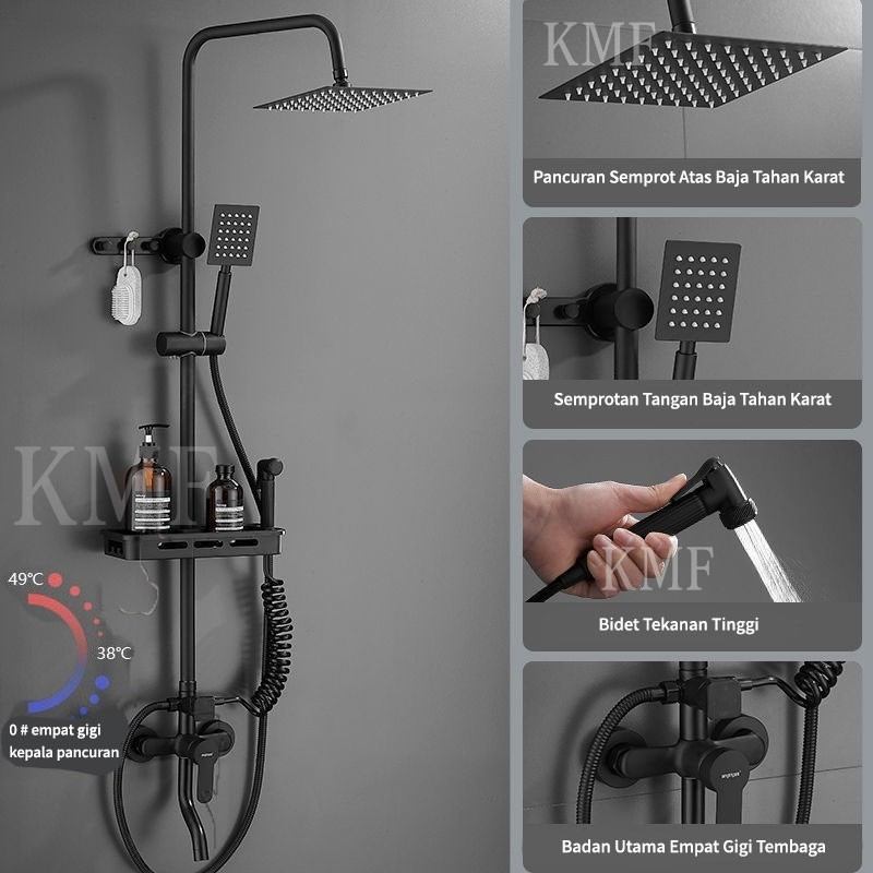 Jual Shower 1 Set Shower Set Kamar Mandi Rain Shower + Keran Cabang ...