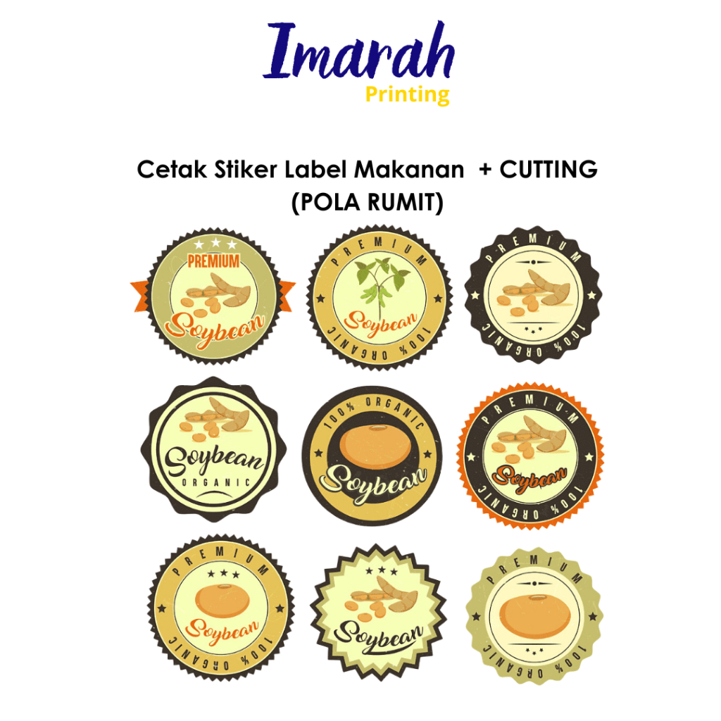 Jual IMARAH - Cetak Stiker Label Makanan (POLA RUMIT)/ Label Kemasan ...