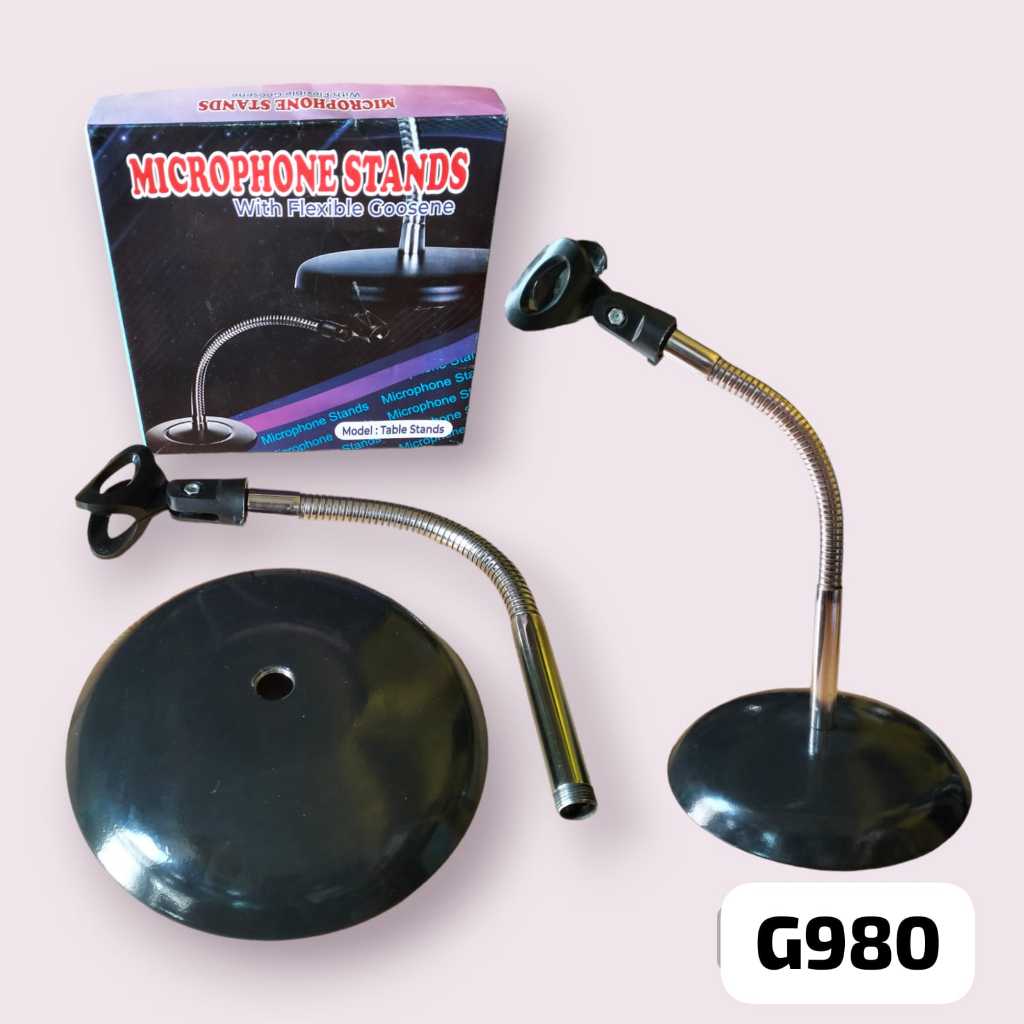 Jual G980 STAND MIC MEJA FULL BESI HOLDER MIK TABLE MIX PENYANGGA TIANG ...