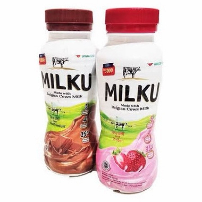 Jual Milku 200ml Susu UHT Cokelat Strawberry Original Belgian Cow ...