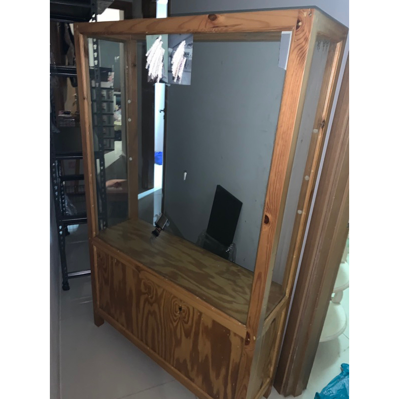 Jual gerobak jualan kayu display warteg mulus dengan kaca | Shopee ...