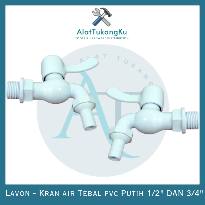 Jual Lavon kran Air Putih Tebal Anti Pecah 1/2" x 3/4" / Keran Air PVC ...