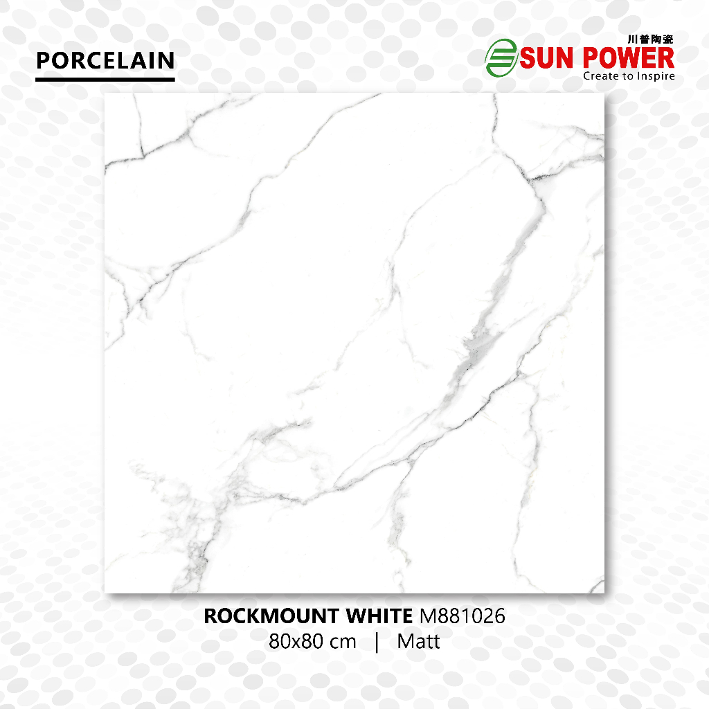 Jual Granit Lantai Matt 80x80 - Rockmount White | Sun Power | Shopee ...
