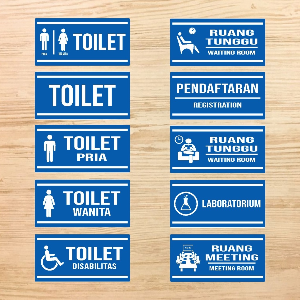Jual Aneka Stiker Nama Ruang | Stiker Nama Ruang Biru Keren | Stiker ...
