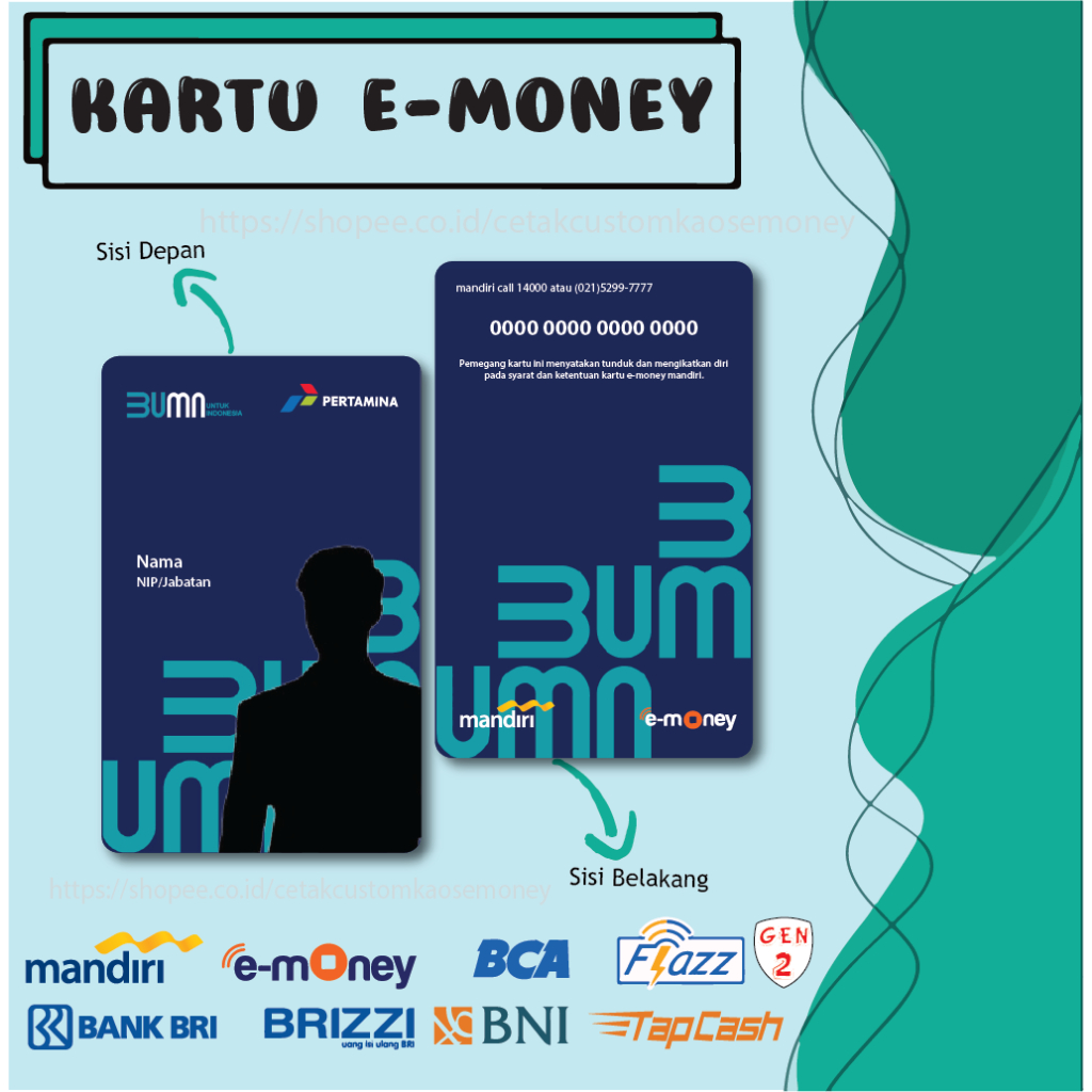 Jual KARTU EMONEY ETOLL ID CARD NEW PERTAMINA BUMN PENGENAL IDENTITAS ...