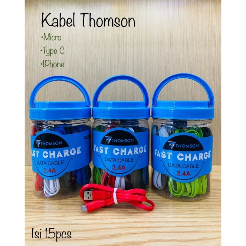 Jual Kabel Data ORI Fast Charging Thomson T-1000 2.4A ( 1 Toples isi ...