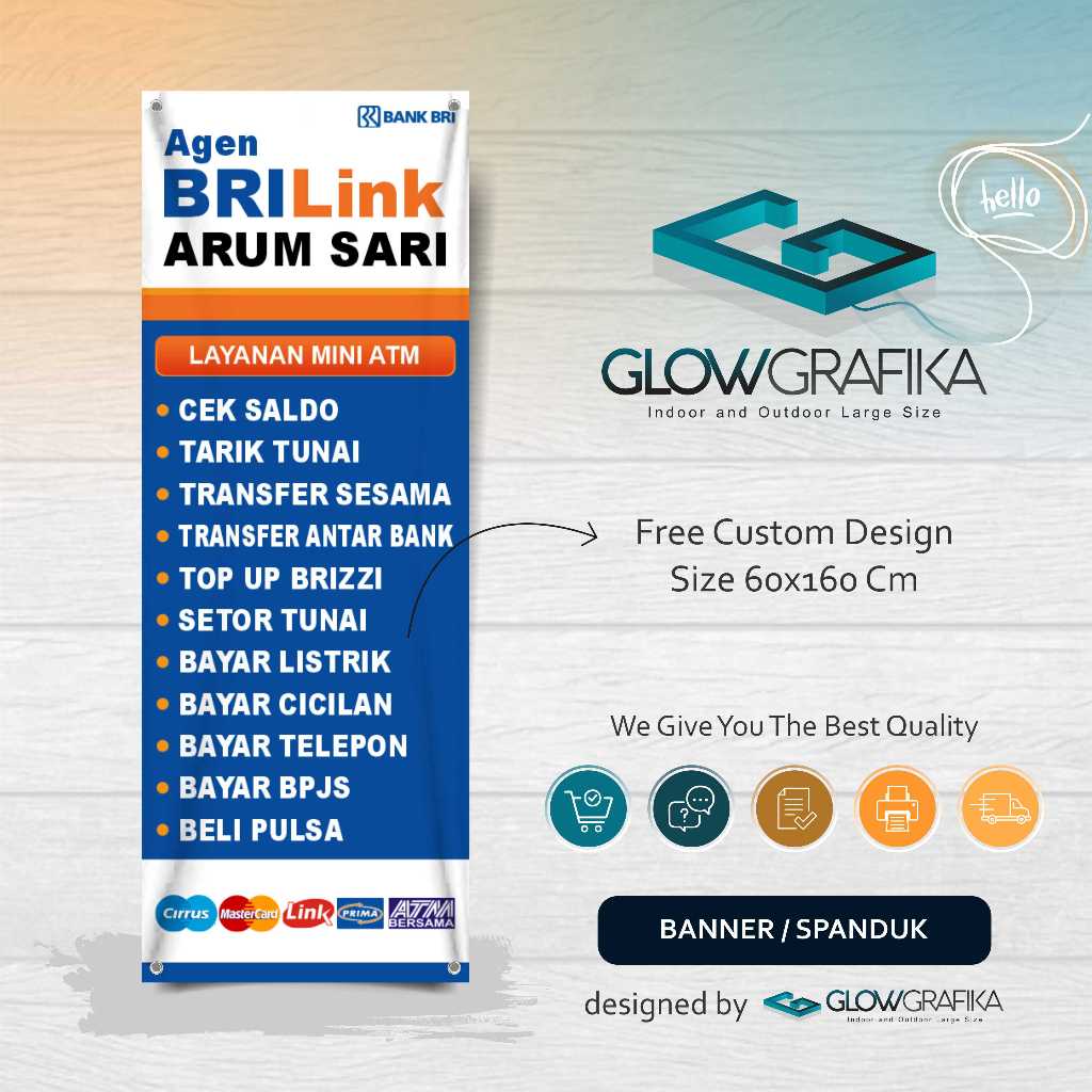 Jual Cetak Spanduk Banner Agen BRI Link Biru Putih | Shopee Indonesia