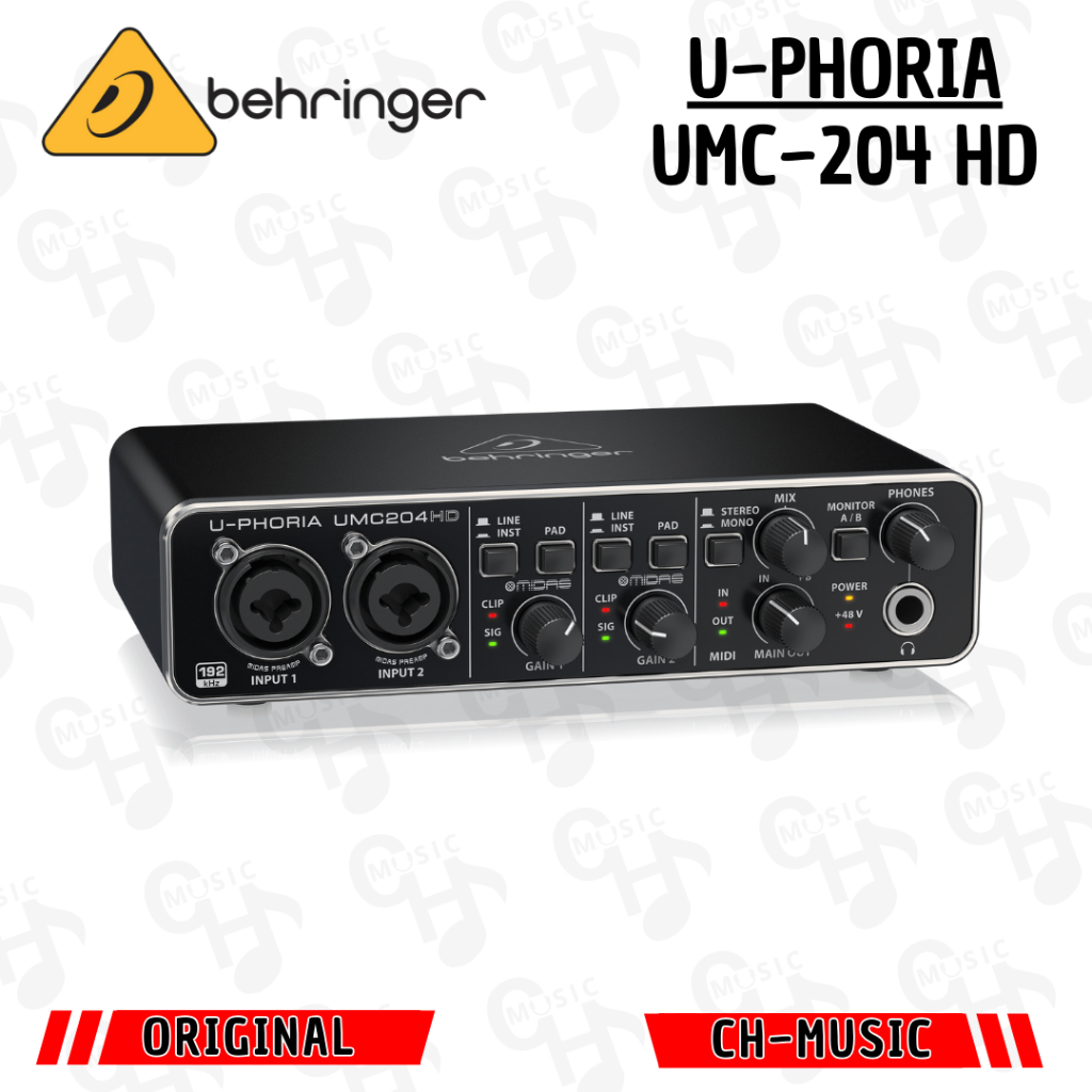 Jual Behringer UMC204/HD Interface with Midas Mic Preamplifier | Shopee ...