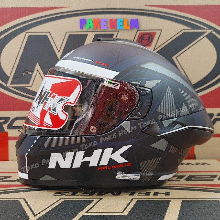 Jual HELM NHK MARK 1 TRIANGLE BLACK BLUE DOFF FULL FACE | Shopee Indonesia