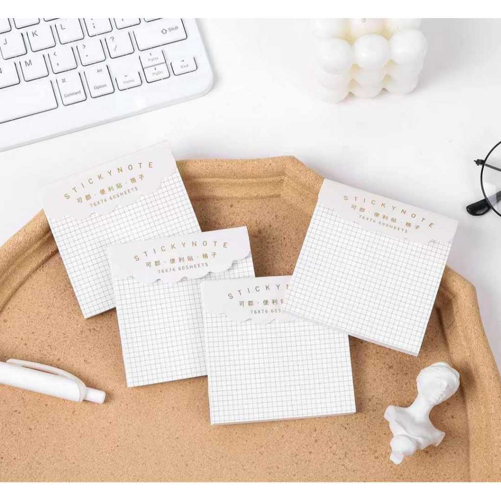 Jual SIMPLE STYLE STICKY NOTE TEBAL 100 GRAM Motif GRID POLOS GARIS 100 ...