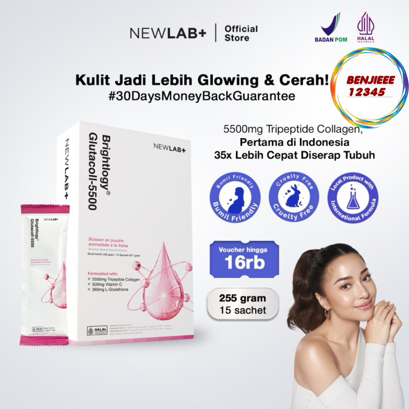 Jual NEWLAB GlutaColl-5500 7 15 SACHET minuman glutathione Brightlogy ...