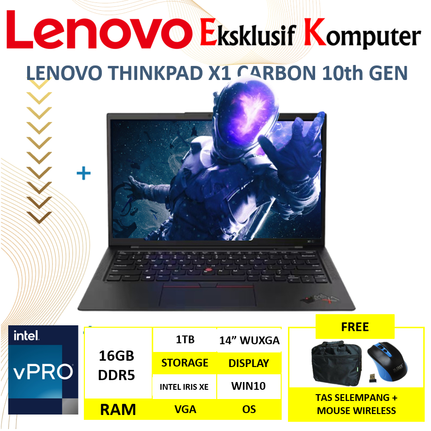 Jual Laptop Lenovo Thinkpad X1 Carbon Gen 10 Intel vPro i7 1270P 16GB ...