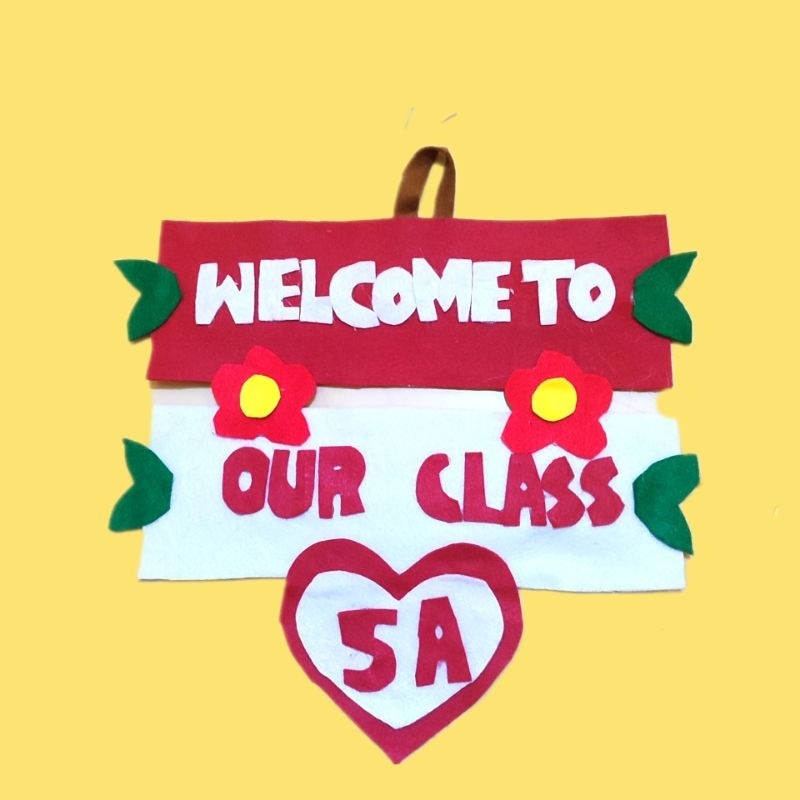 Jual hiasan dinding demorasi welcome to our class Bisa request nama ...