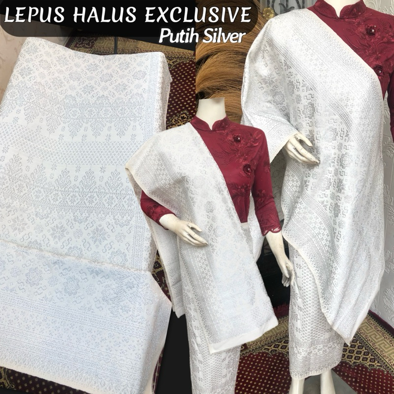 Jual Songket Lepus Halus Motif Exclusive Putih Silver BEST DEAL ...