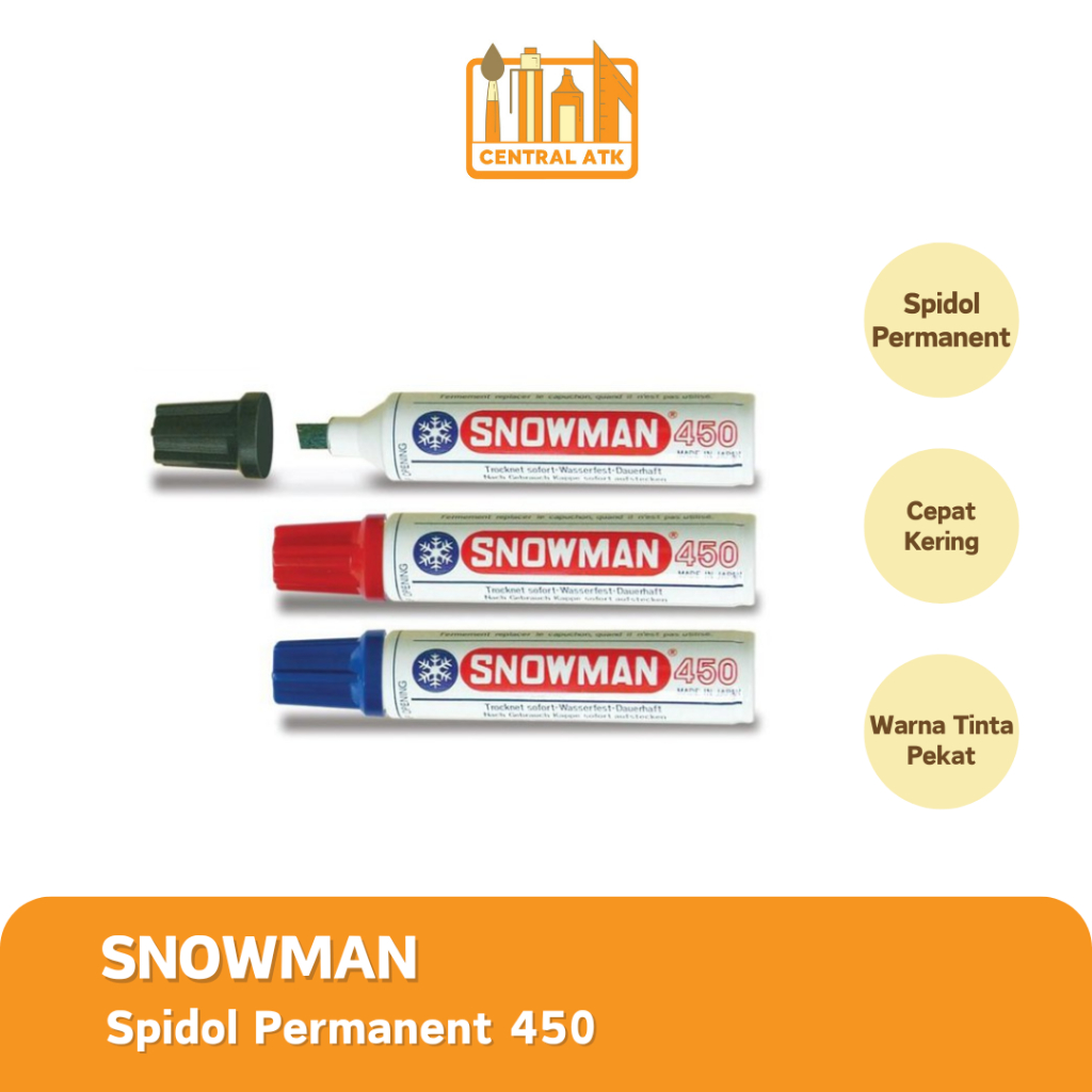 Jual SPIDOL SNOWMAN 450 PERMANENT HITAM / MERAH / BIRU | Shopee Indonesia