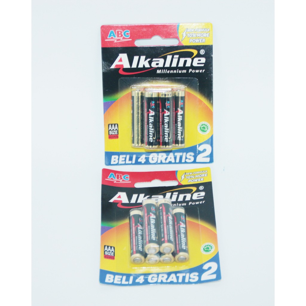 Jual BATERAI ABC ALKALINE AAA LR-03 4B+2 | Shopee Indonesia