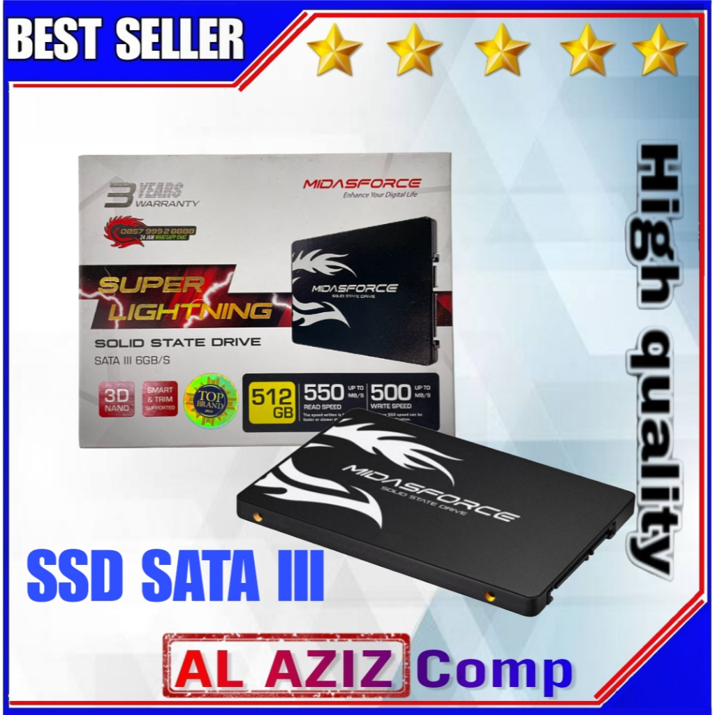 Jual SSD MIDASFORCE 512GB SATA III SUPER LIGHTNING RESMI | Shopee Indonesia