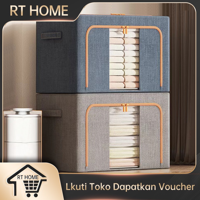 Jual NOME 66L Lipat linen katun lebih tebal kotak penyimpanan pakaian ...
