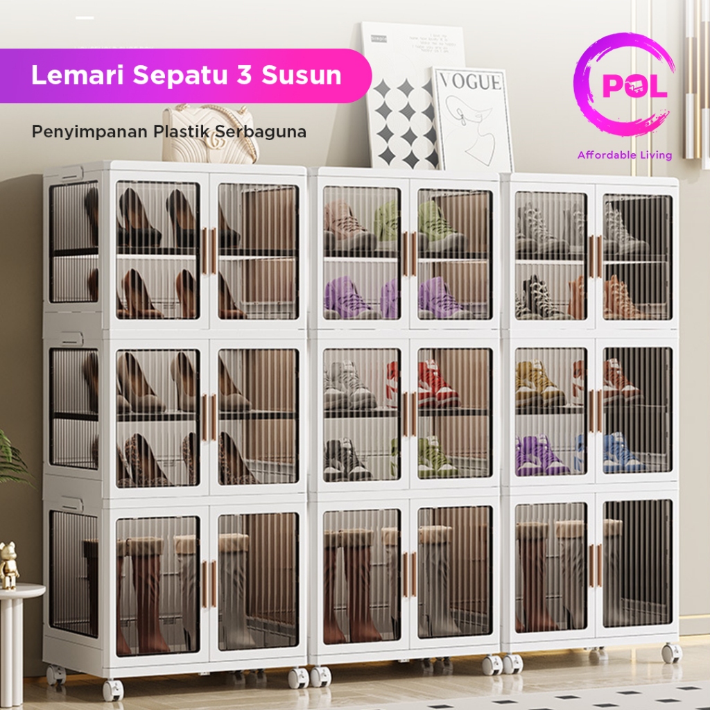 Jual POL - Lemari Sepatu Lipat Plastik | Shopee Indonesia