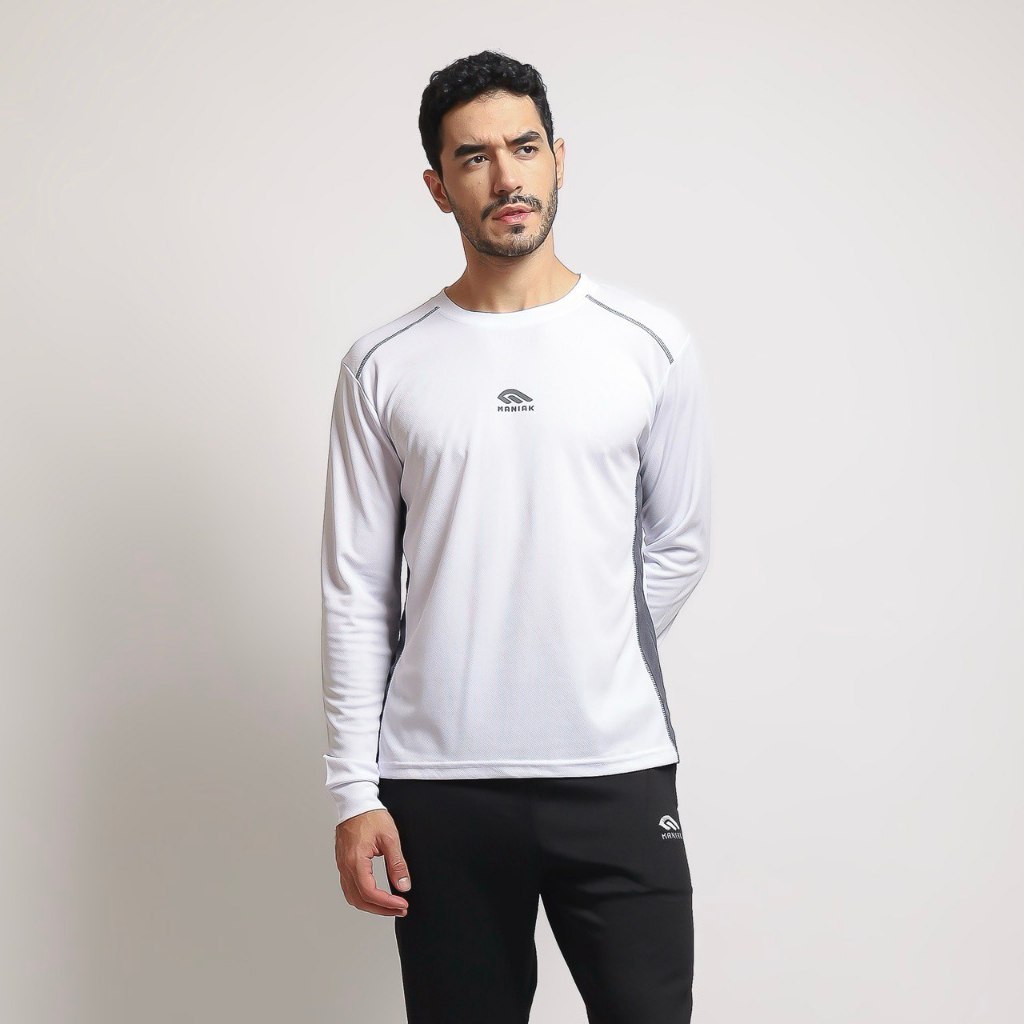 Jual MANIAK Baju Olahraga Pria Lengan Panjang Sporty Lari Jogging ...