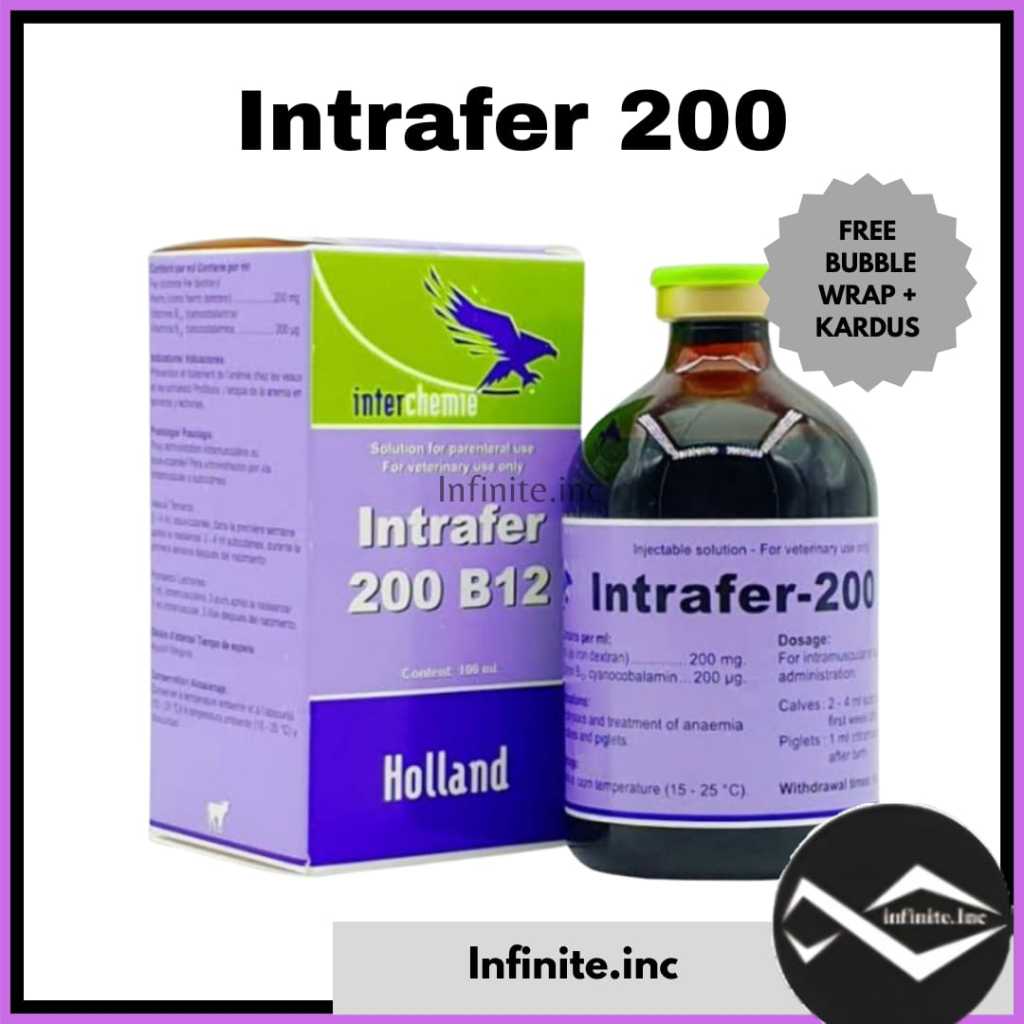Jual Intrafer-200 100 ml Fe zat besi B12 Cyanocobalamin Obat anemia ...