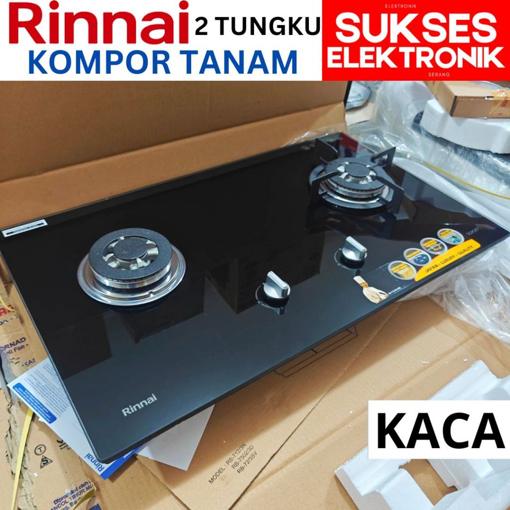 Jual KOMPOR TANAM RINNAI 2 TUNGKU RI-712N GB HITAM KACA TEMPERED GLASS 2T T 712NGB | Shopee ...