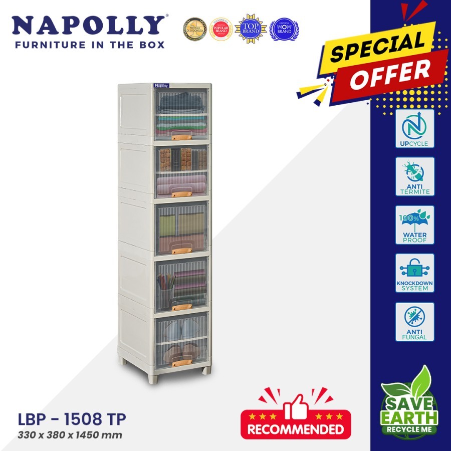 Jual Napolly Locker Box Susun 5 Tingkat LBP 1508 TP Puma Lemari Laci ...
