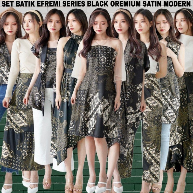 Jual BATIK COUPLE SERIES YSY BLACK SATIN PREMIUM#SET FAMILY#BAJU SERAGAM KELUARGA BATIK FORMAL ...