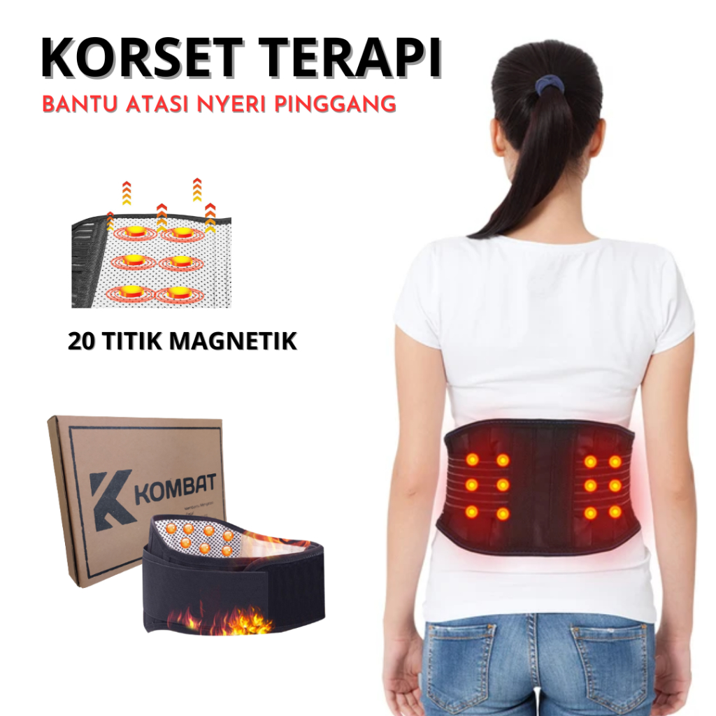 Jual KORSET MAGNETIK TERAPI PINGGANG 20 TITIK BATU TURMALIN PREMIUM ...