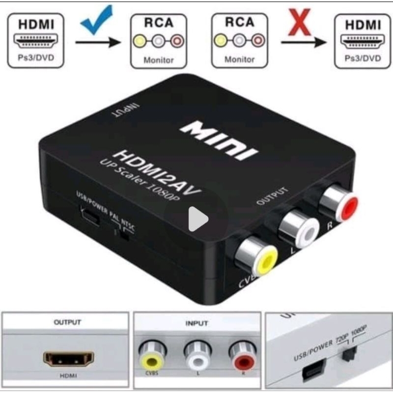 Jual M-Tech Converter HDMI TO AV Mini HDMI2AV RCA (1080P) | Shopee ...