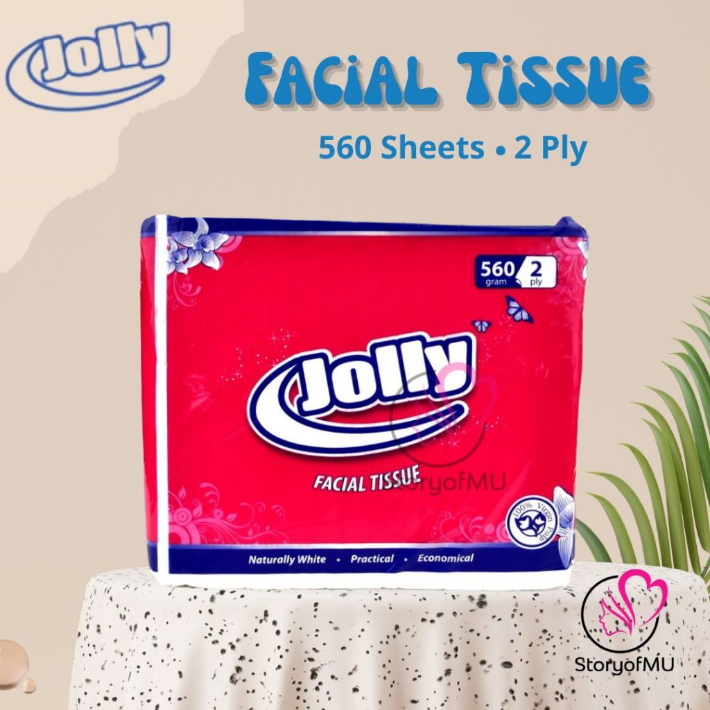 Jual JOLLY Facial Tissue 2 Ply 560 Sheets - Tisu Wajah 2 Lapis Halus ...