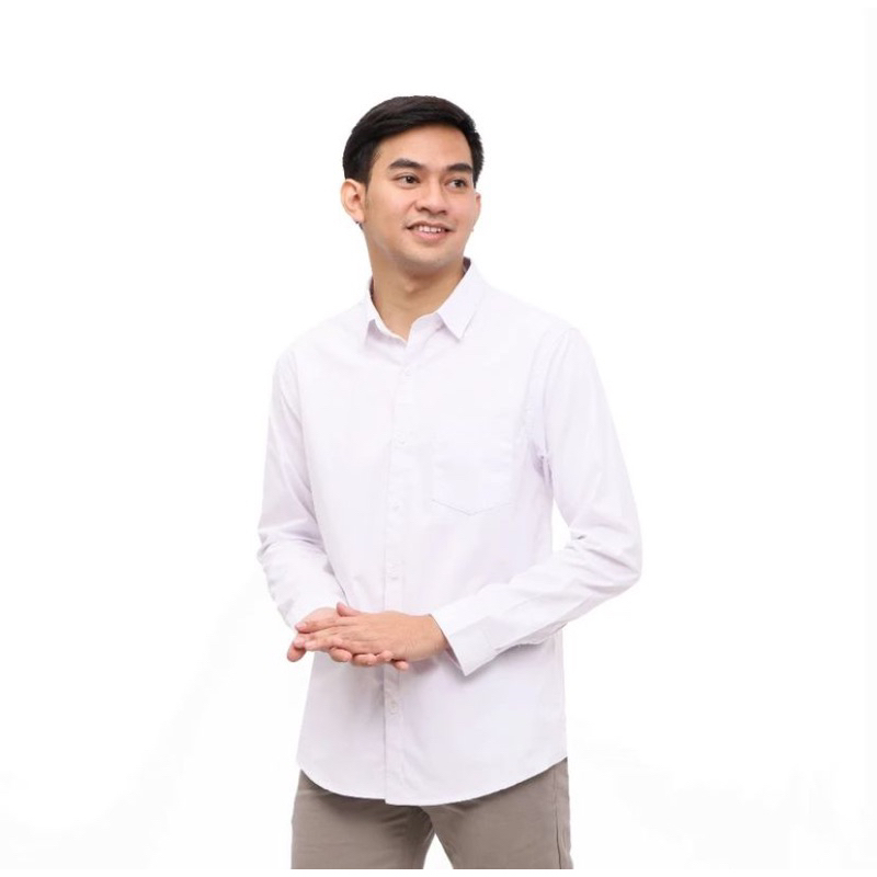 Jual Kemeja Pria Putih Polos Lengan Panjang | Kemeja Basic Formal | Kemeja Kerja | Kemeja ...