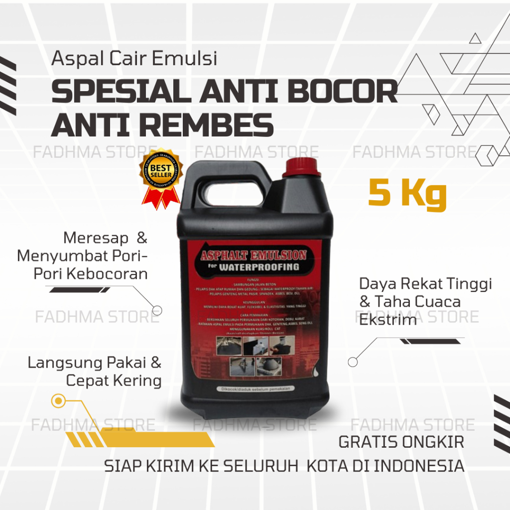 Jual Aspal Cair Anti Bocor 5 Kg Asphalt Emulsion Pelapis Anti Bocor dan ...