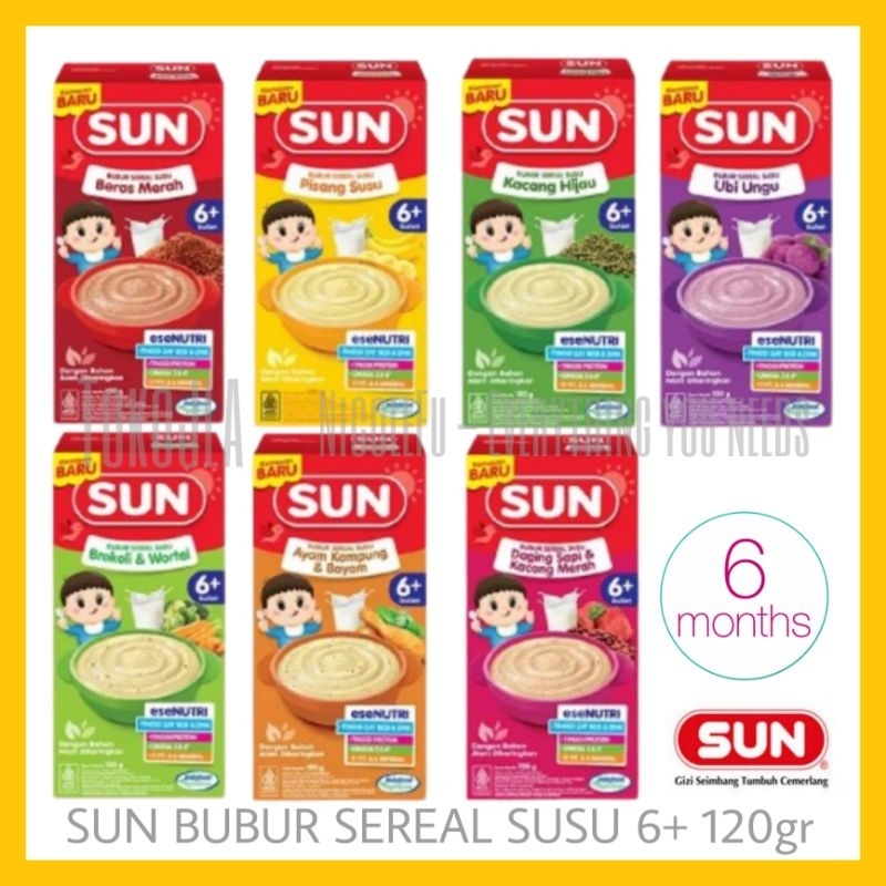 Jual SUN Bubur Sereal Susu 6+ Box 120gr (8 varian rasa) | Shopee Indonesia