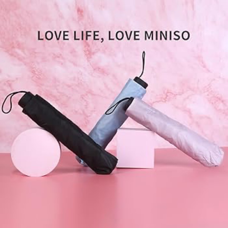 Jual COD BALI MINISO Umbrella Payung Miniso Payung Lipat Miniso Silver ...