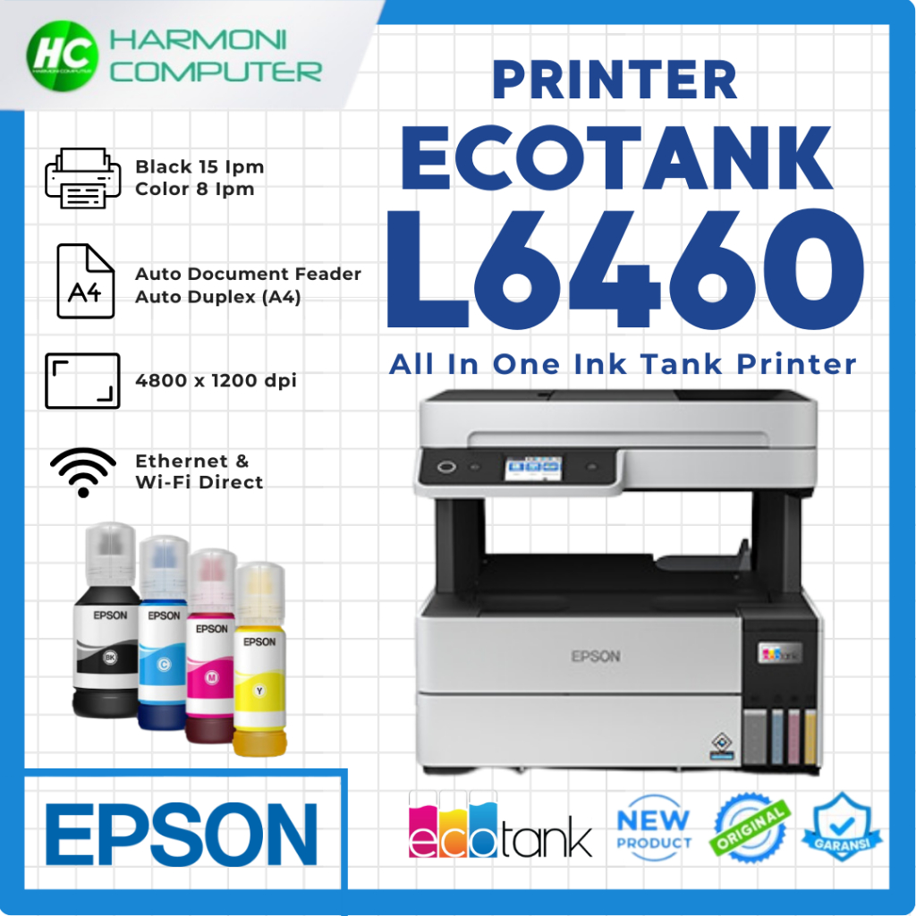 Jual Printer Epson Ecotank L6460 / L-6460 ADF + Wi-Fi ORIGINAL | Shopee ...