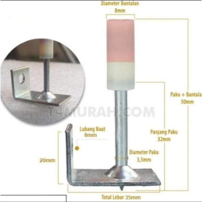 Jual Paku Ramset 8.5mm Beton / Paku tembak beton Angle Clip -100 pcs ...