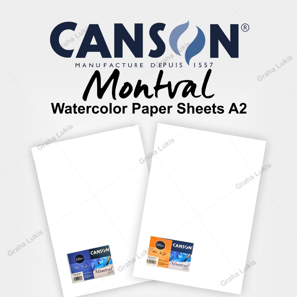 Jual Canson Montval Watercolour Paper A2 200 gsm / 220 gsm | Shopee ...