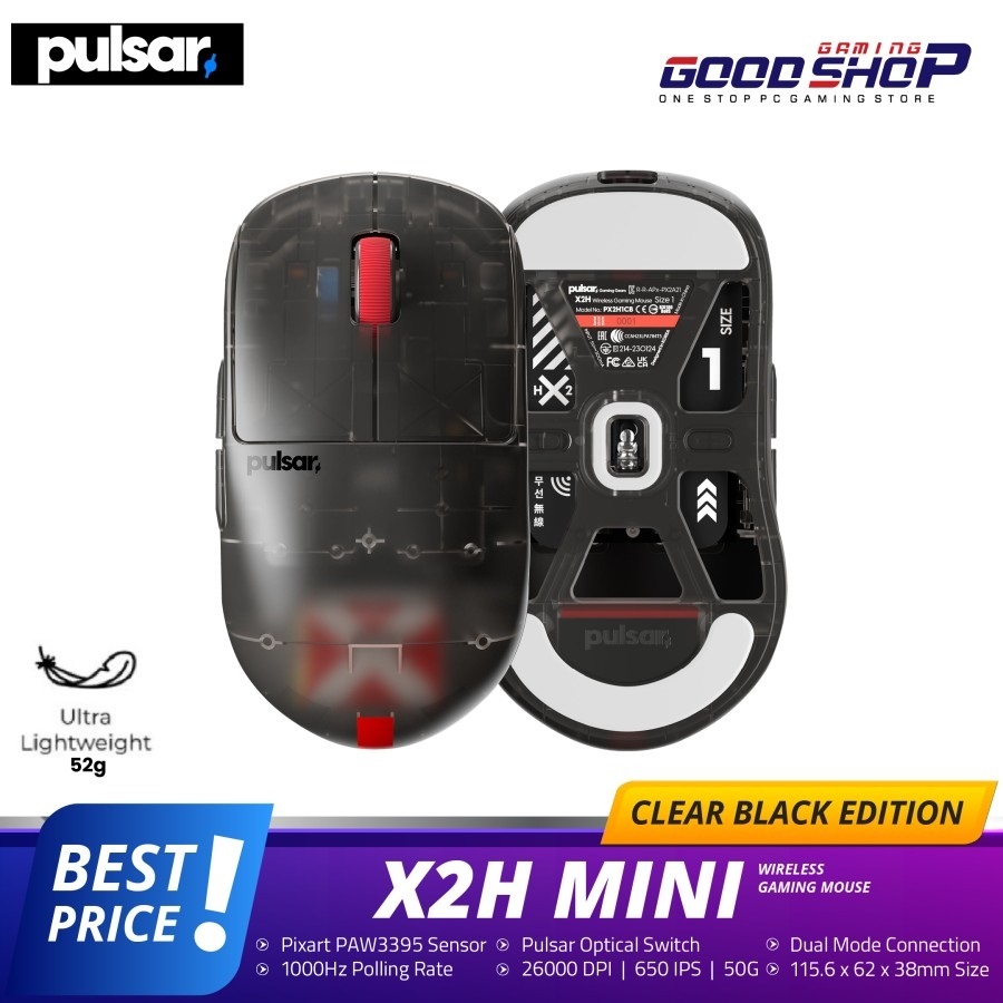 Jual Pulsar X2H MINI Clear Black Edition Gaming Mouse | Shopee Indonesia