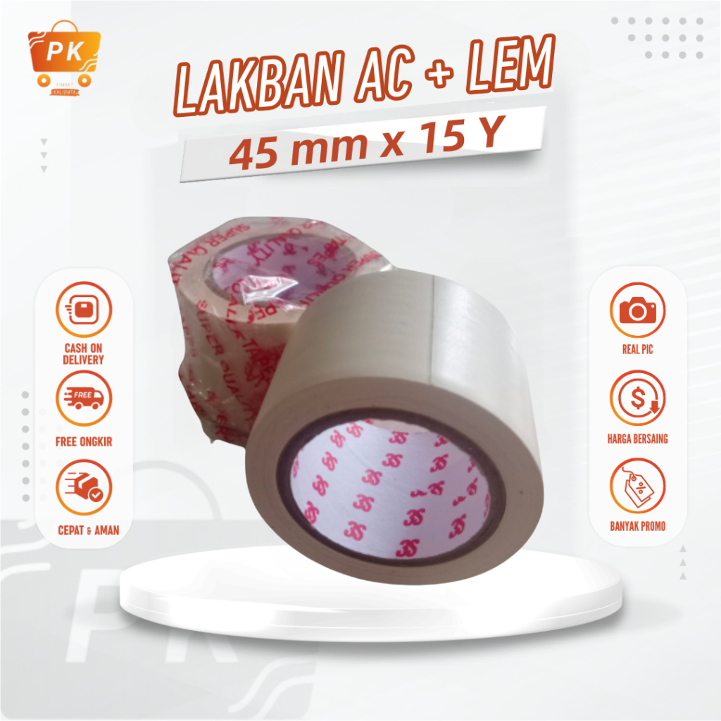 Jual Lakban AC Isolasi Pipa Duck Tape Dengan Lem Adhesive 45 mm x 15 ...