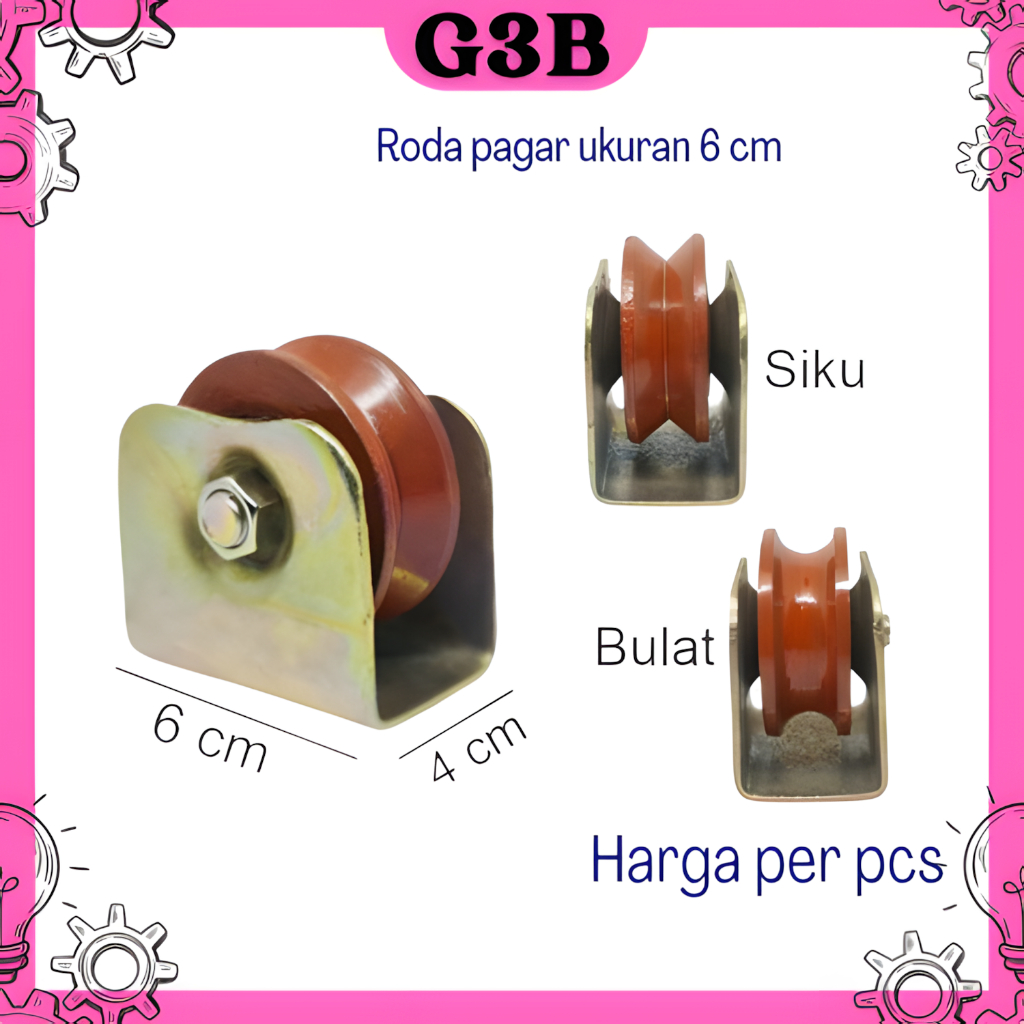 Jual Roda pagar besi cor super 6cm /Roda cor SUPER / Roda Medan ...