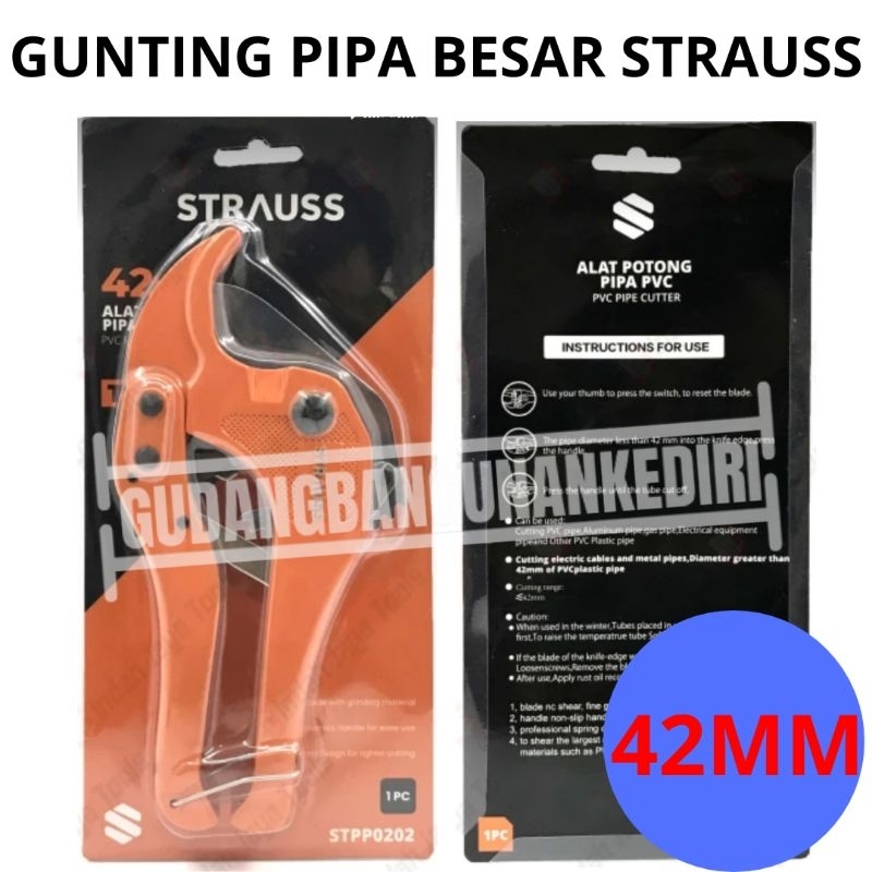 Jual [STRAUSS] tang gunting potong pipa pvc besar pipe cutter 42mm ...