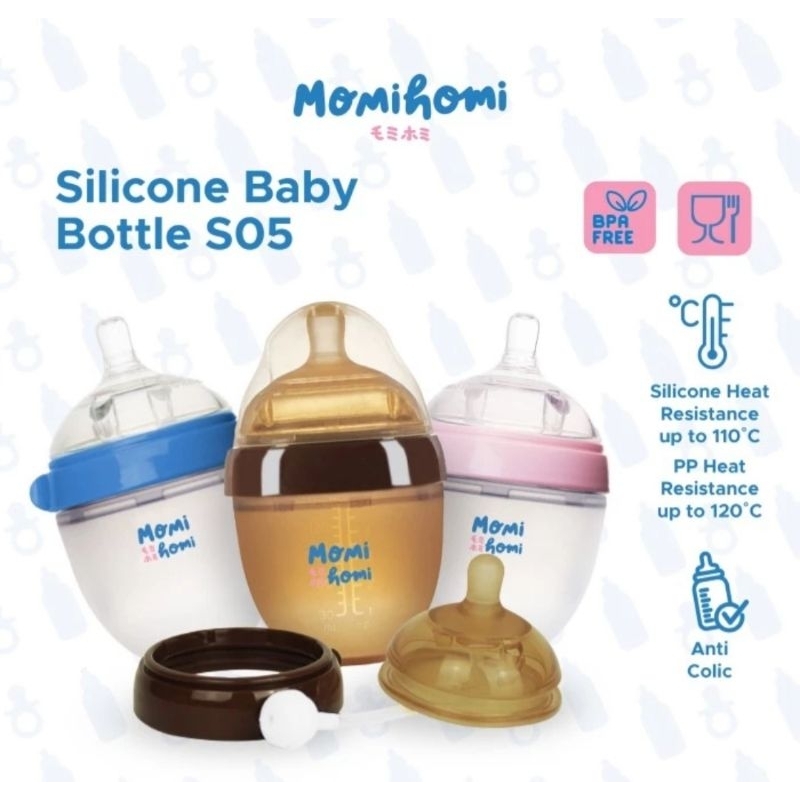 Jual Momi Homi Botol Dot Bayi Silikon S05 180ml | Shopee Indonesia