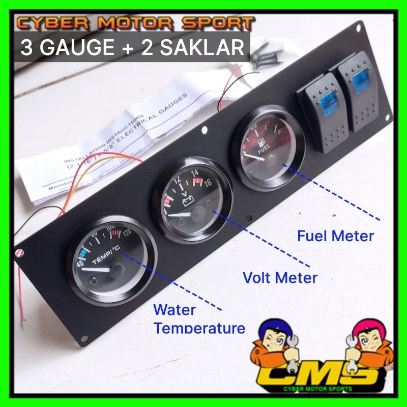 Jual Gauge dashboard instrument cluster triple gauge. indikator mobil ...